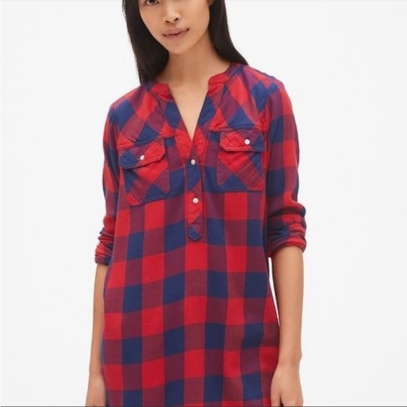 GAP | Tops | Gap Buffalo Plaid Tunic Size Medium | Poshmark